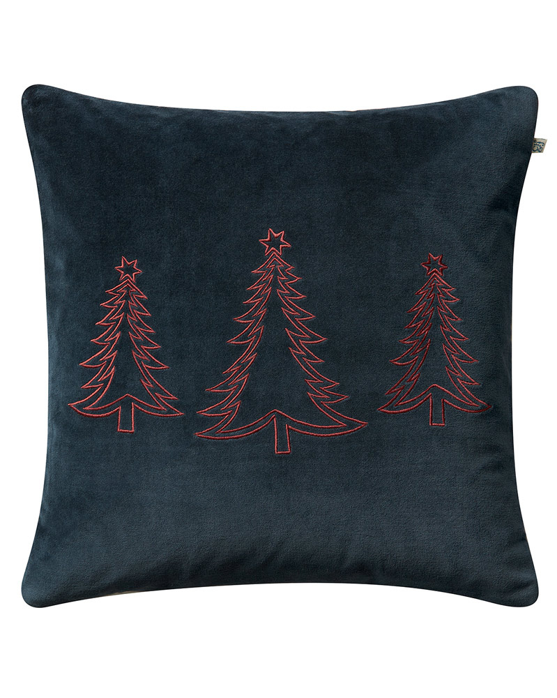 Cushion cover in velvet Pine Tree - Sea Blue | Order Today