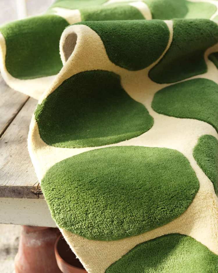 Wool rug Dots 2 levels - Cactus Green | Chhatwal & Jonsson