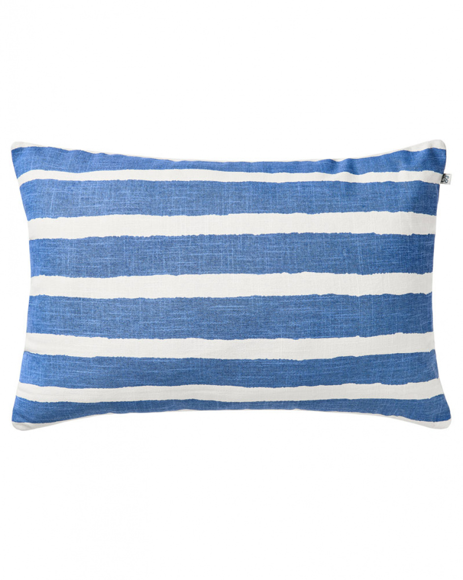 Block Stripe Outdoor Cushion - Riviera Blue/Off White | Shop now